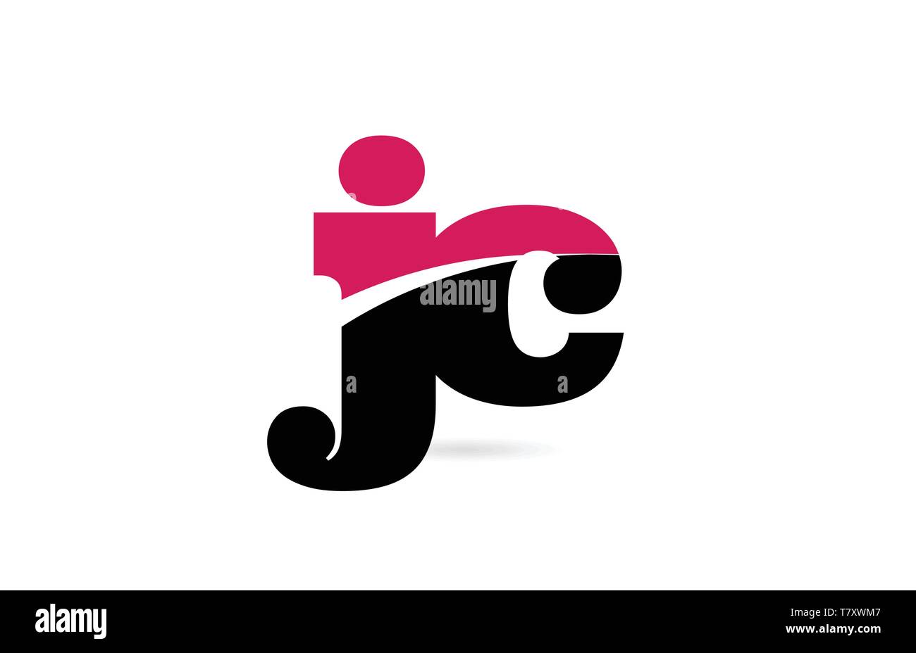 jc j c pink and black alphabet letter combination suitable as a logo ...