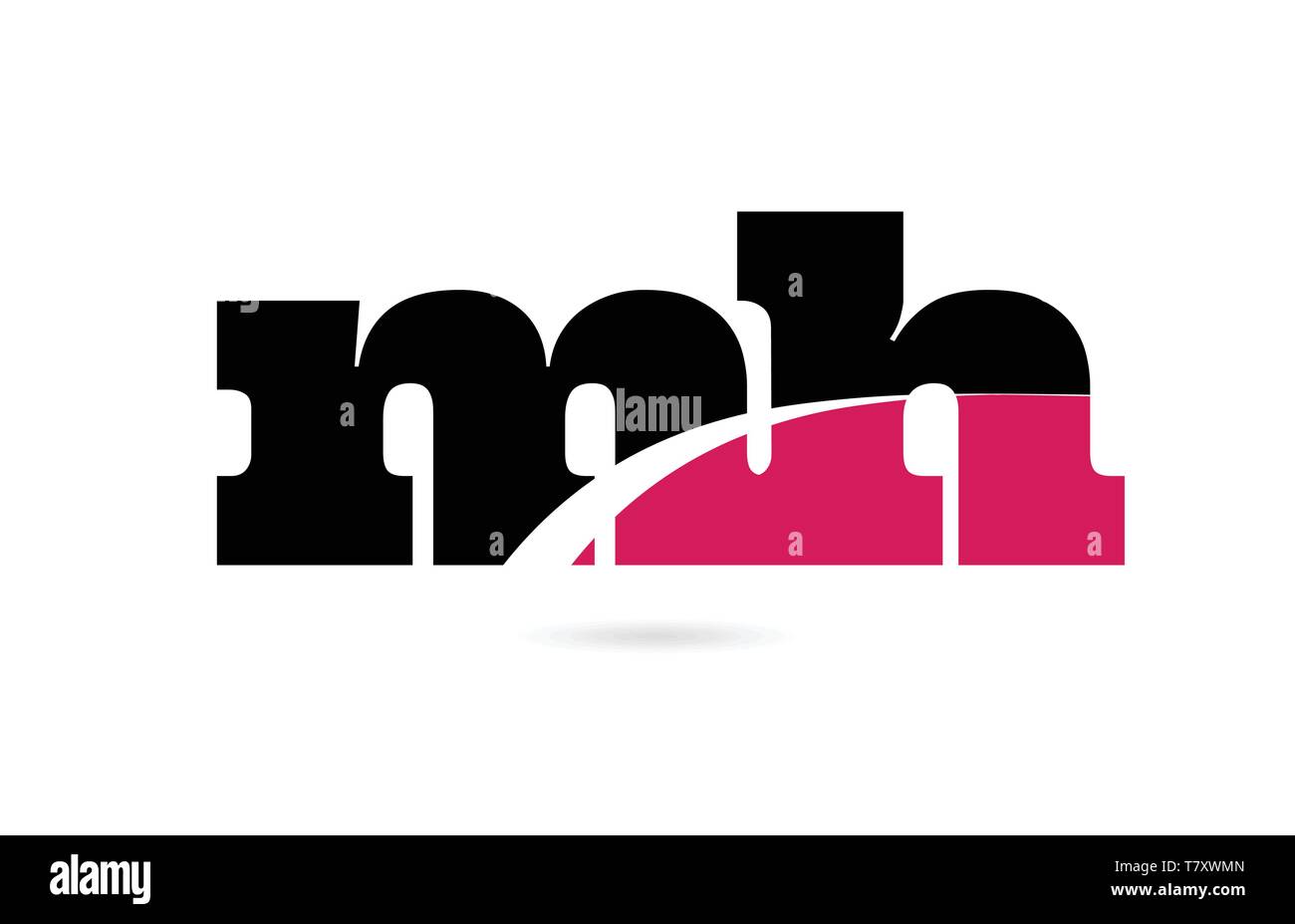 mh m h pink and black alphabet letter combination suitable as a logo ...