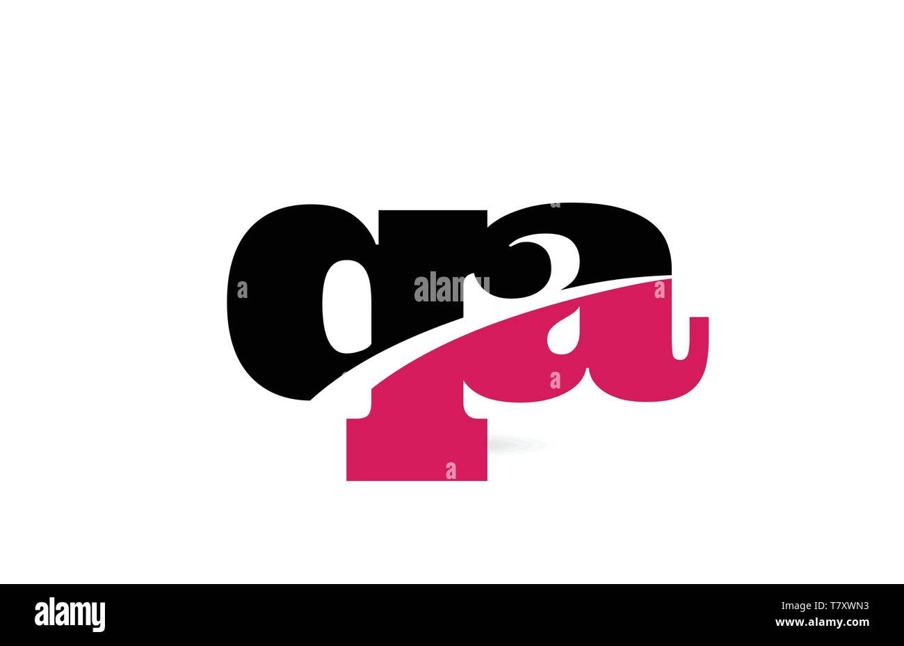 qa q a pink and black alphabet letter combination suitable as a logo ...