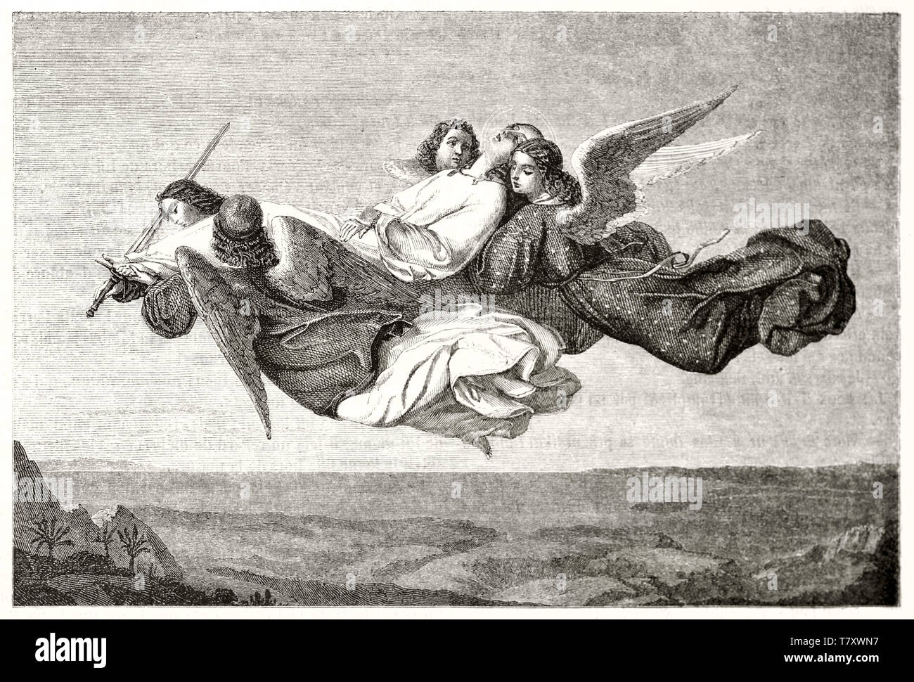 Angels Flying To Heaven Drawing