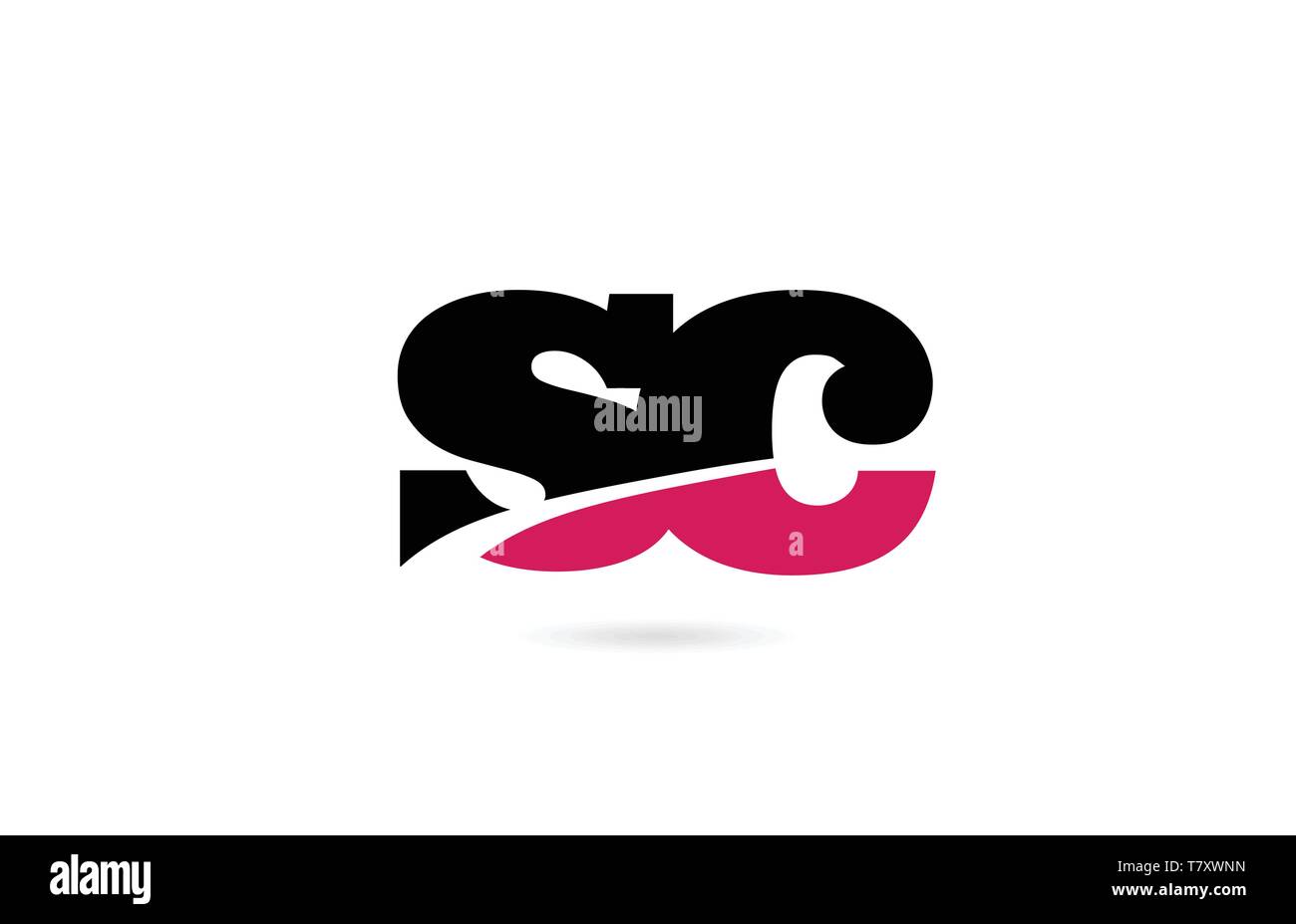sc s c pink and black alphabet letter combination suitable as a logo ...