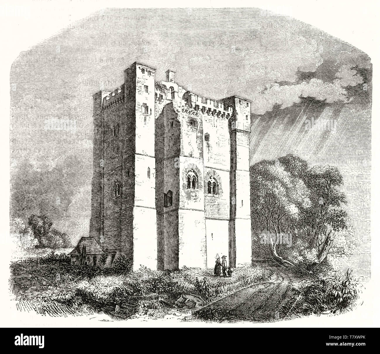 Norman castle drawing hi-res stock photography and images - Alamy