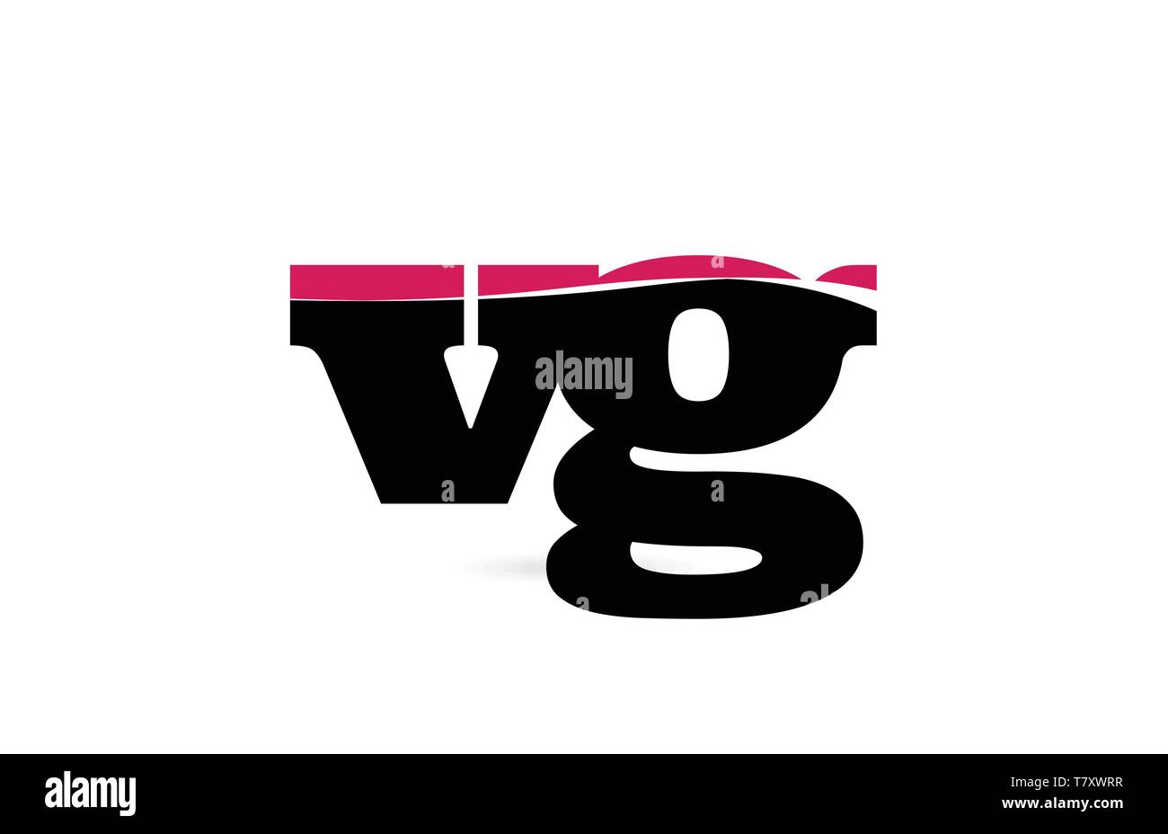 vg v g pink and black alphabet letter combination suitable as a logo ...