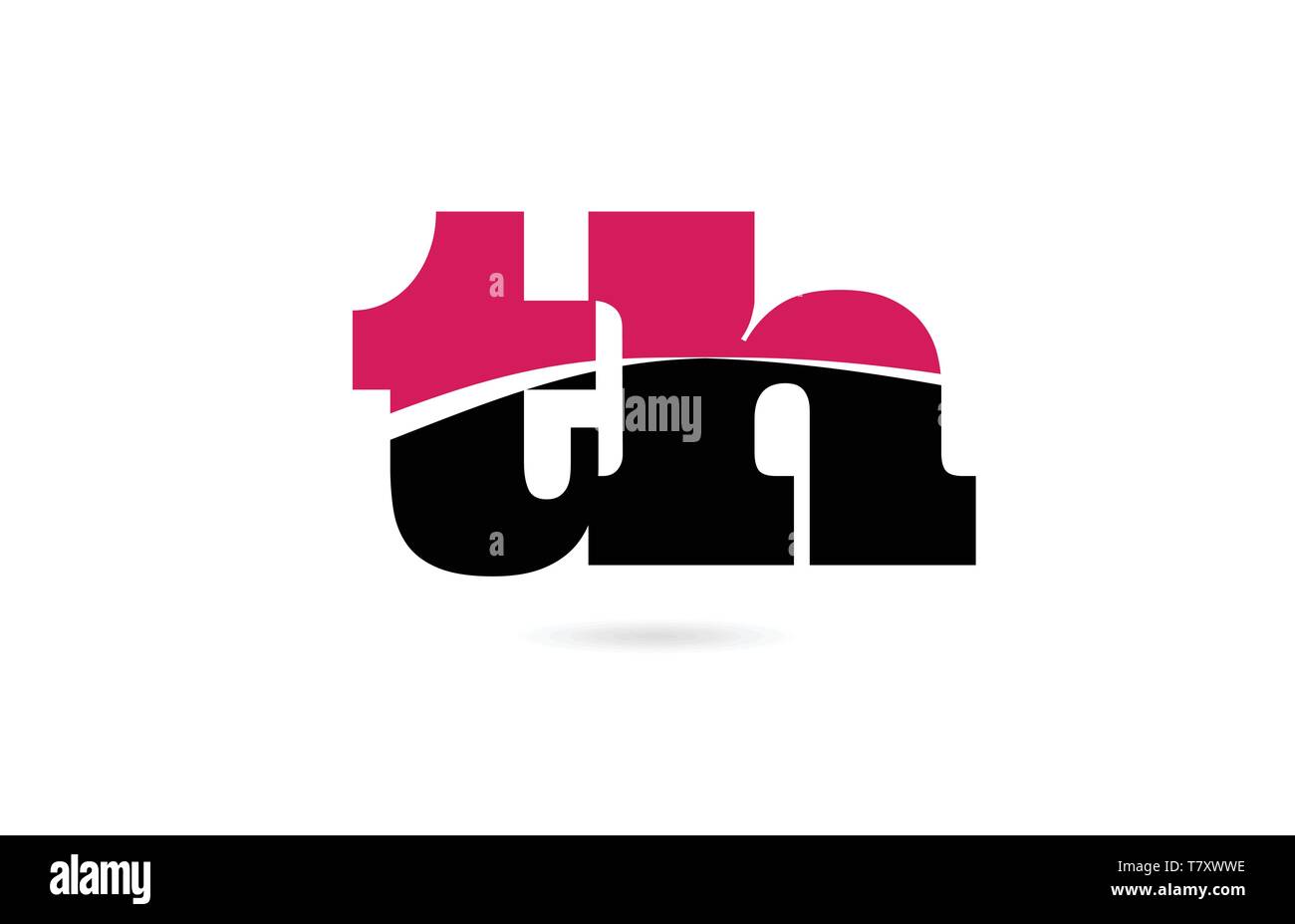 th t h pink and black alphabet letter combination suitable as a logo ...