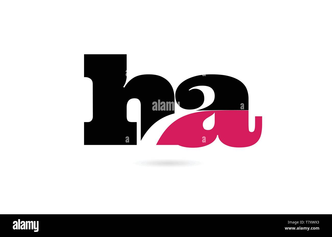 ha h a pink and black alphabet letter combination suitable as a logo ...