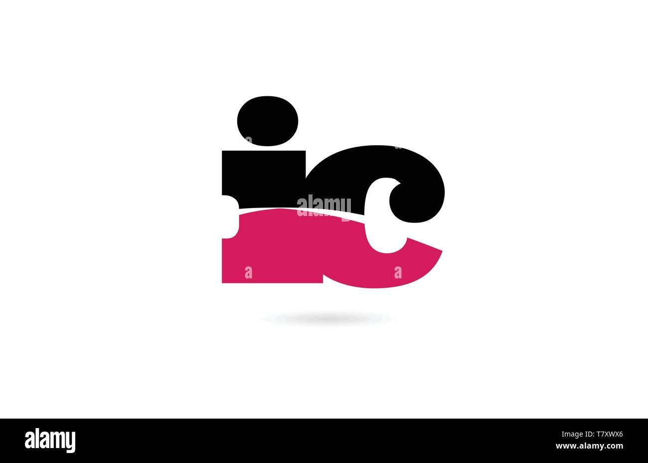 ic i c pink and black alphabet letter combination suitable as a logo ...