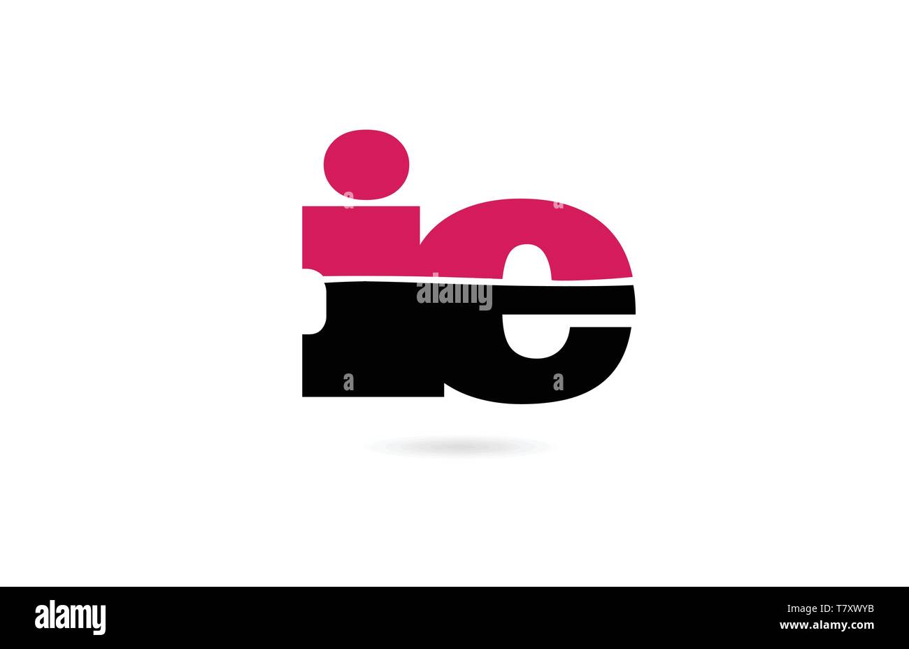 ie i e pink and black alphabet letter combination suitable as a logo ...