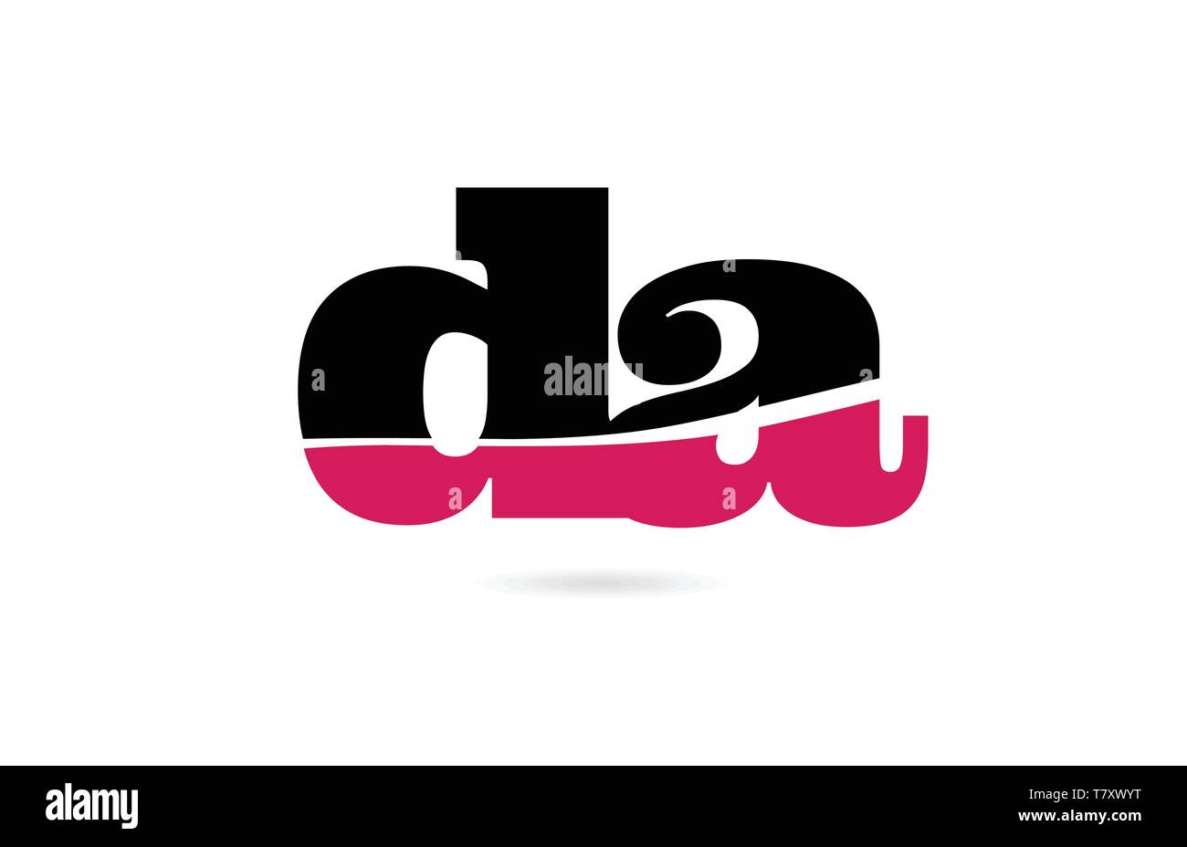 da d a pink and black alphabet letter combination suitable as a logo ...