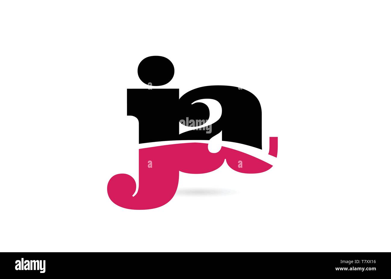 ja j a pink and black alphabet letter combination suitable as a logo ...