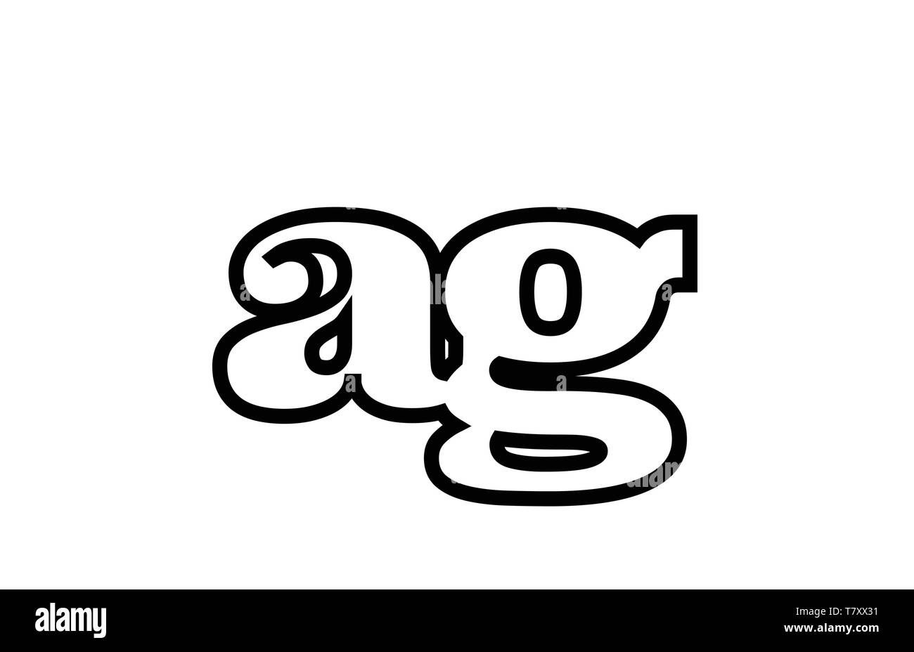 Connected or joined ag a g black alphabet letter combination suitable ...