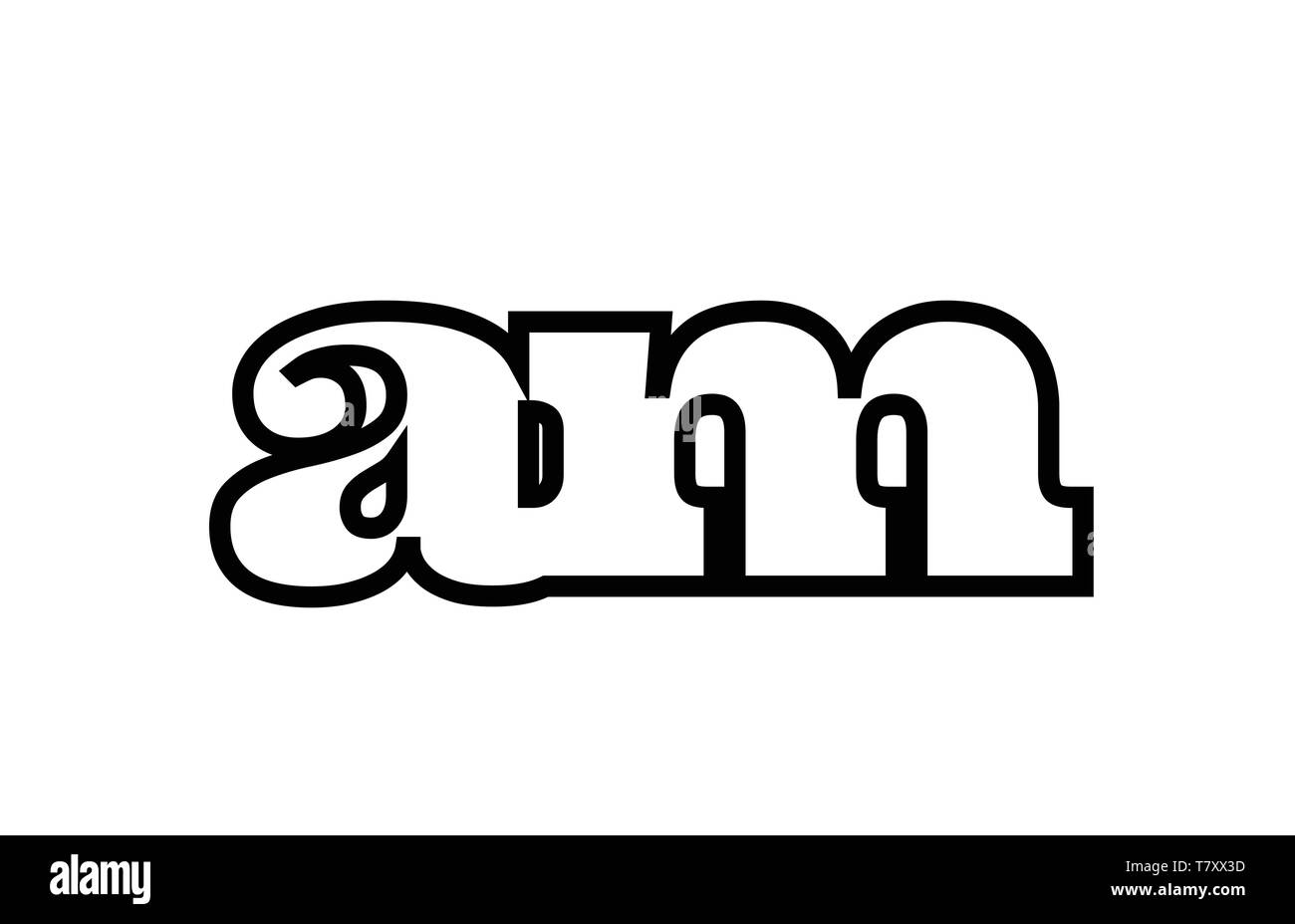 Connected or joined am a m black alphabet letter combination suitable ...