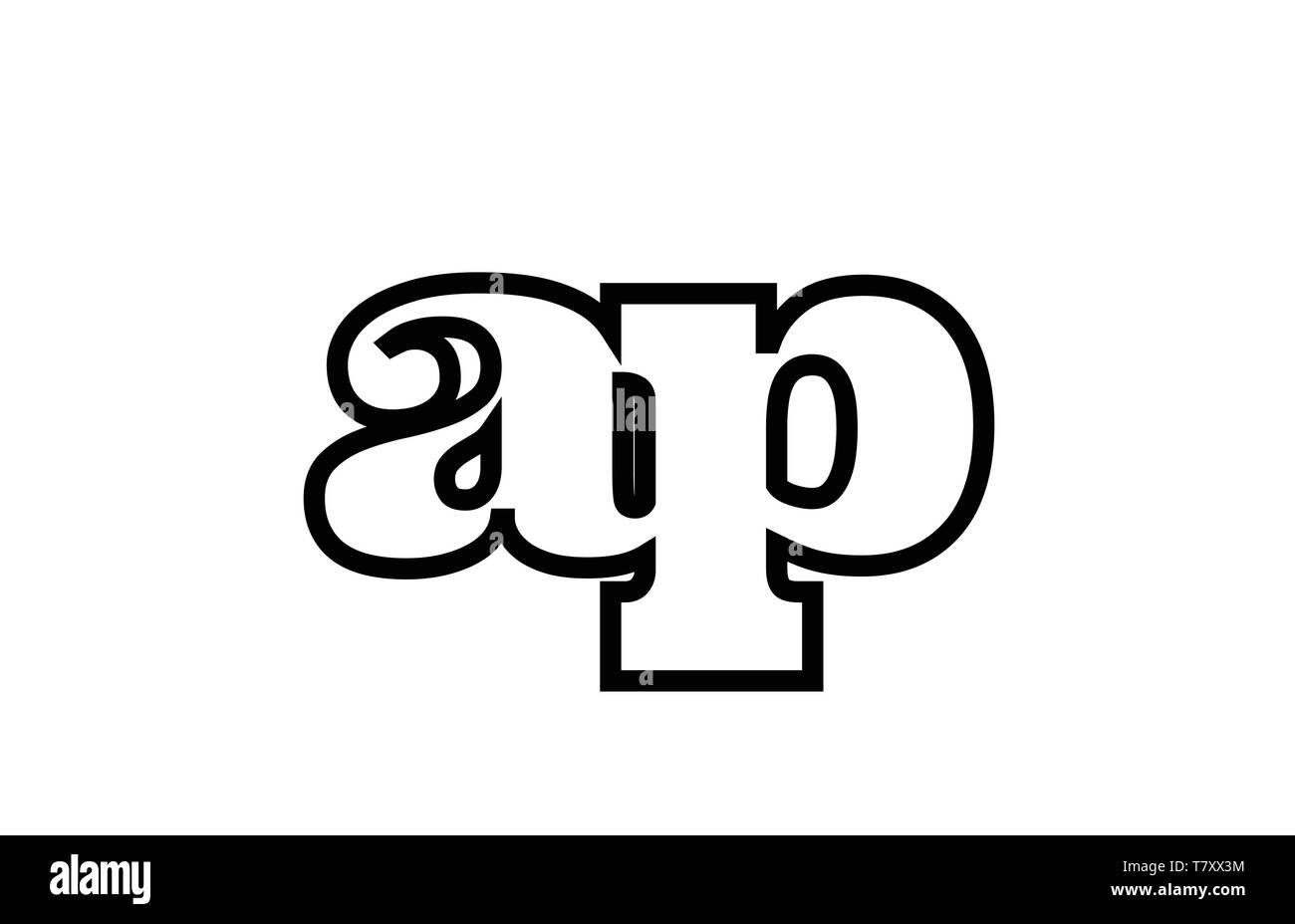 Connected or joined ap a p black alphabet letter combination suitable ...
