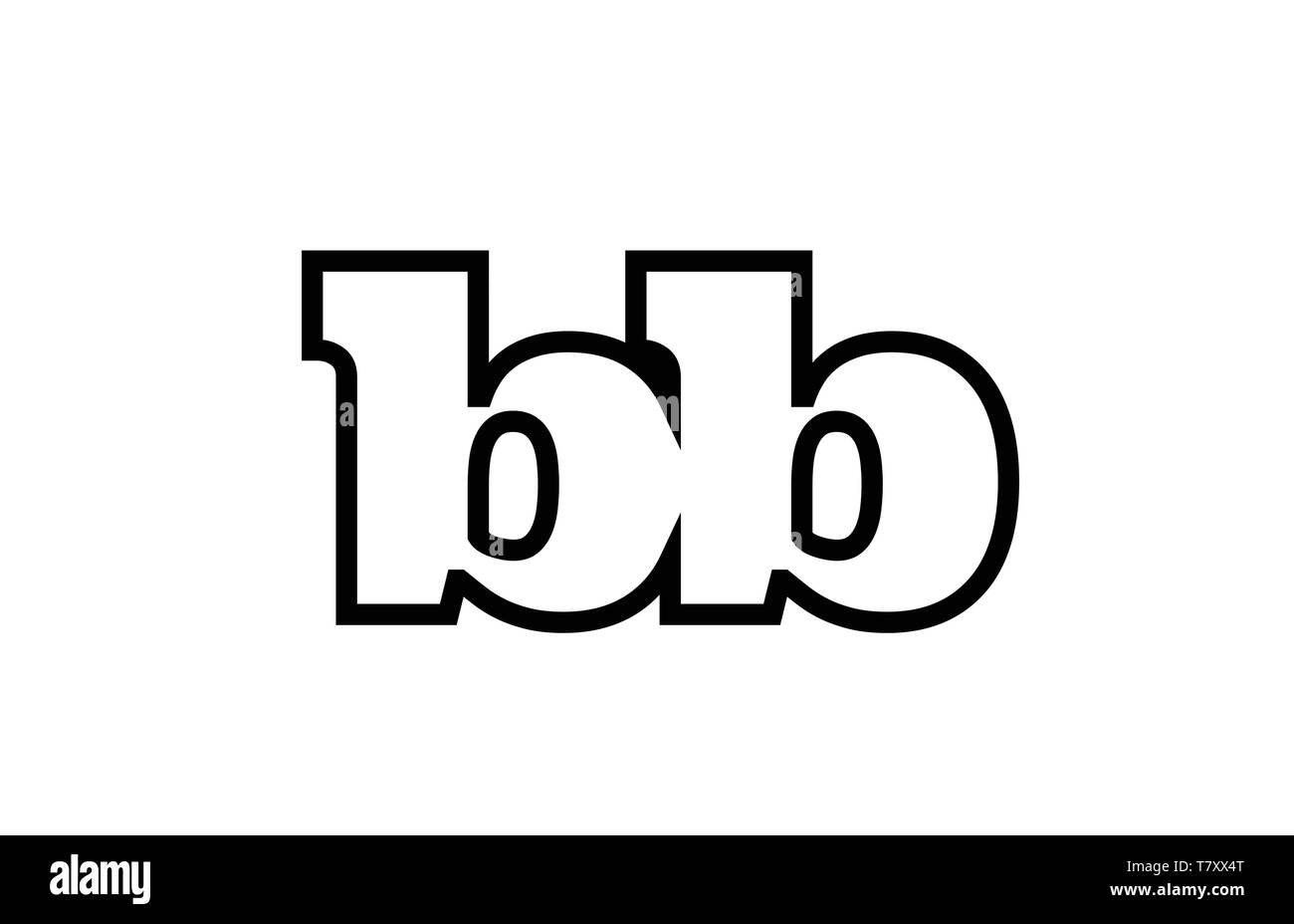 Connected or joined bb b b black alphabet letter combination suitable ...