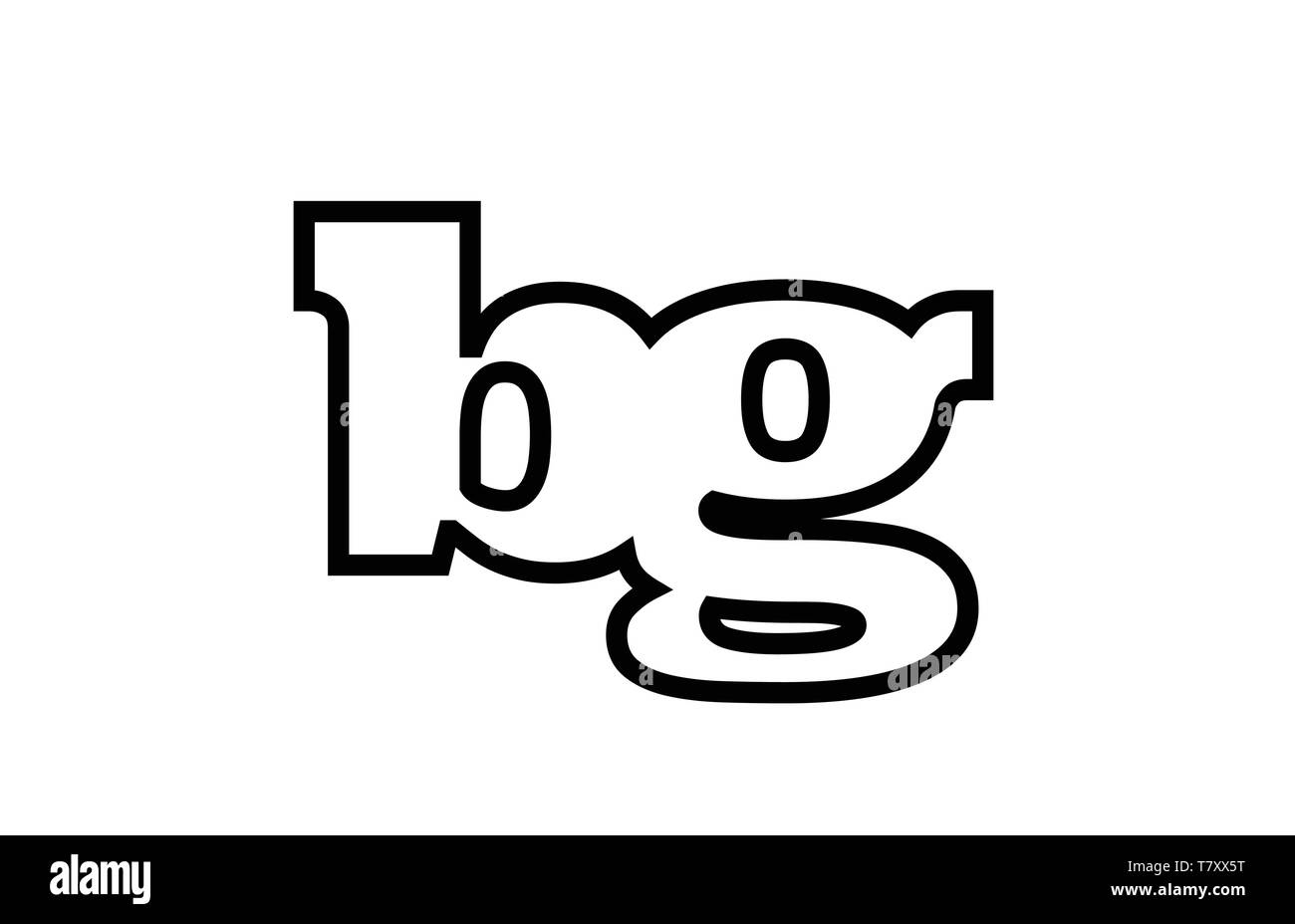 Connected or joined bg b g black alphabet letter combination suitable ...