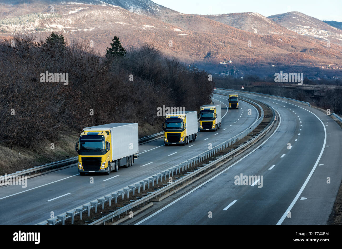 Caravan convoy lorry trucks hi-res stock photography and images - Alamy