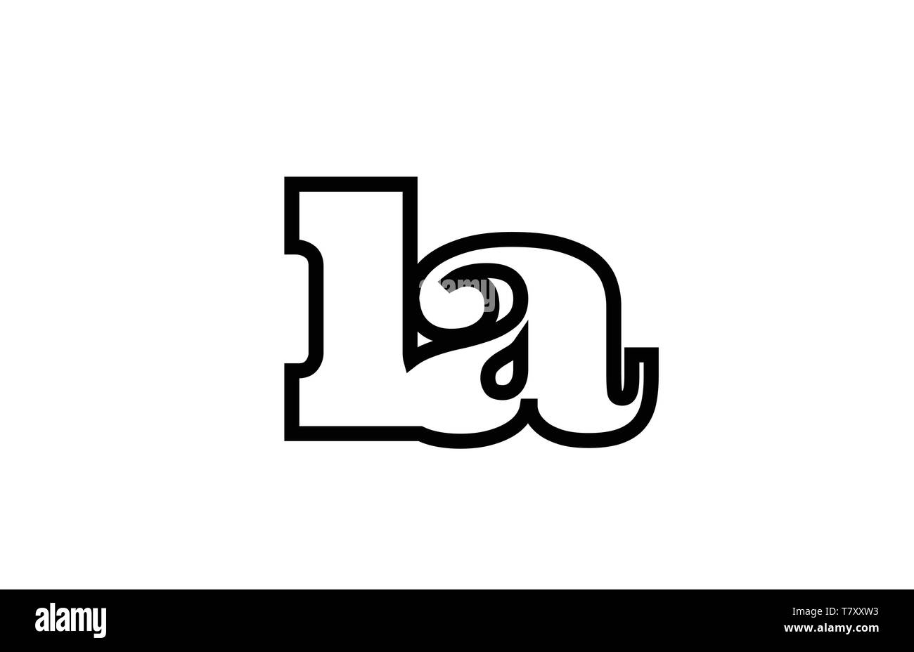 Connected or joined la l a black alphabet letter combination suitable ...