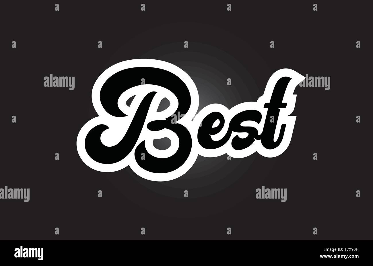 Best hand written word text for typography iocn design in black and ...