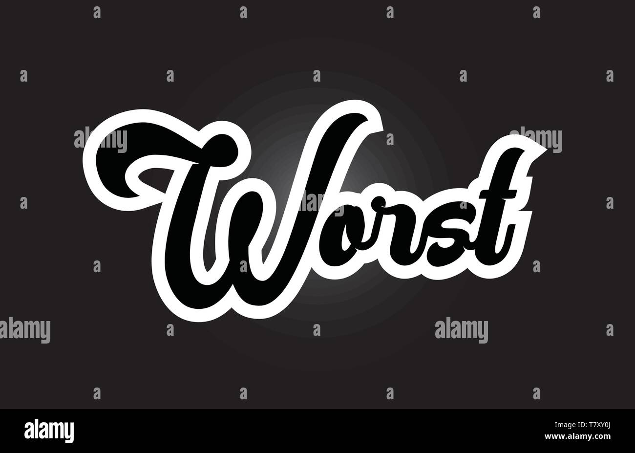 Worst hand written word text for typography iocn design in black and ...