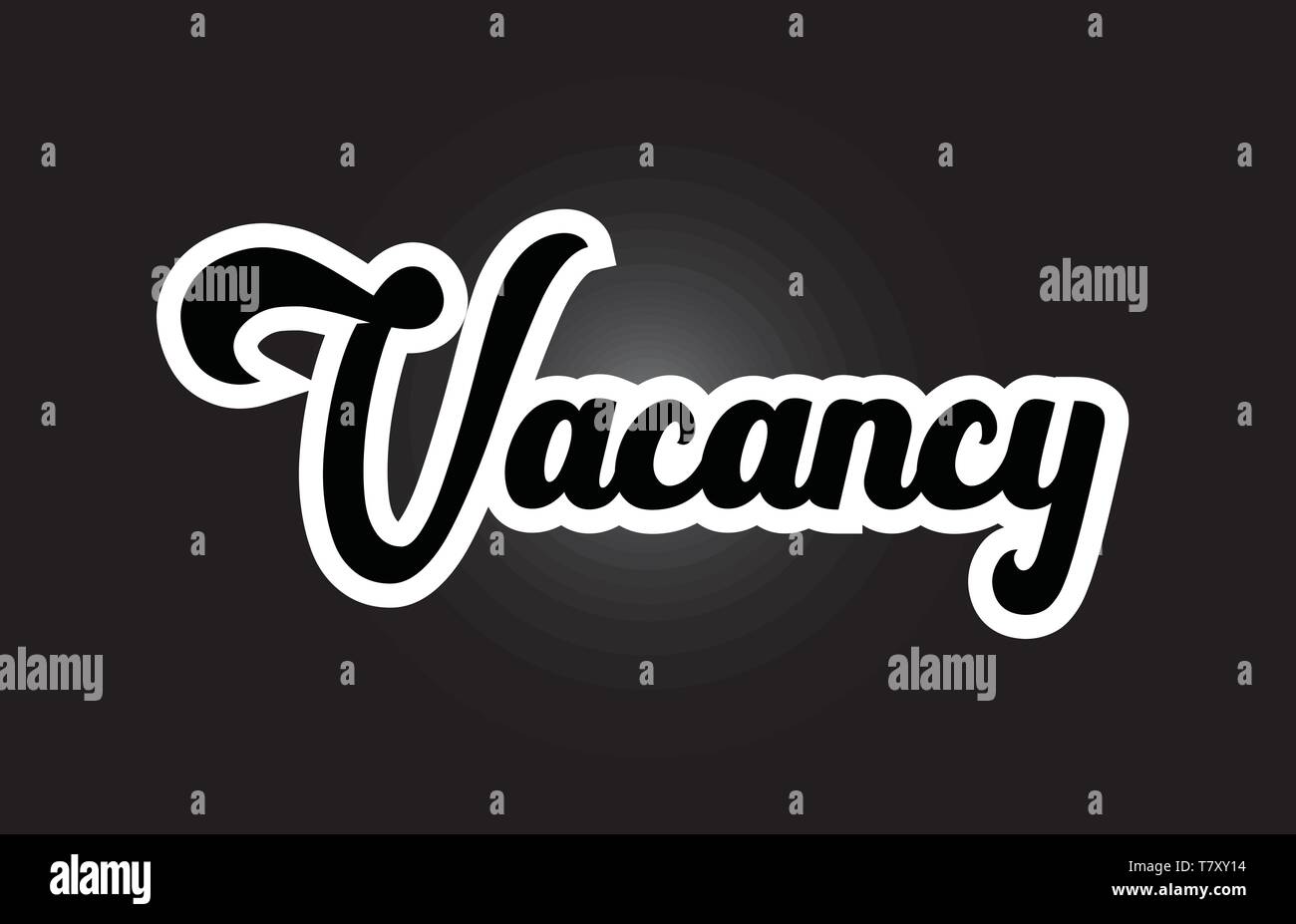 Vacancy hand written word text for typography iocn design in black and ...