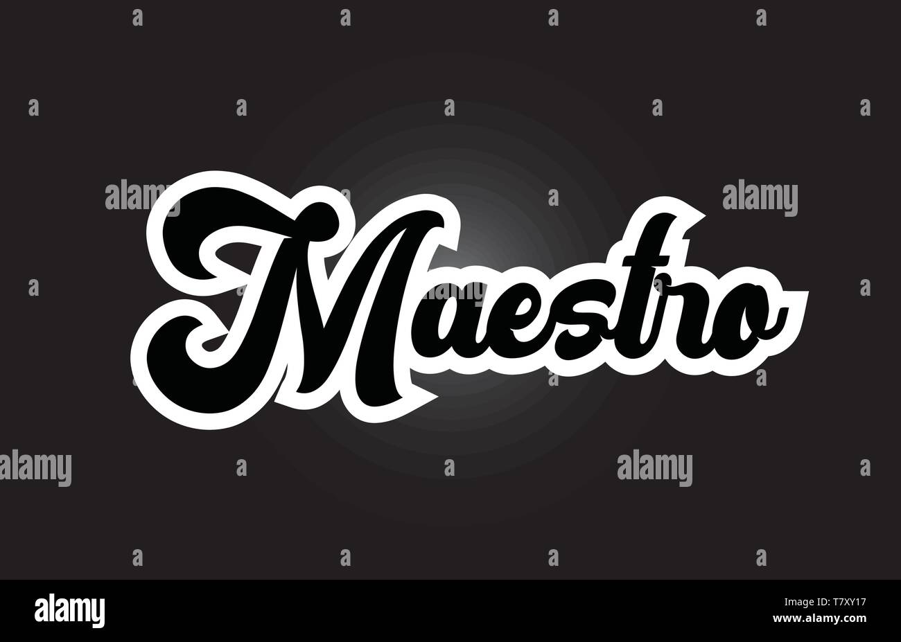 Maestro hand written word text for typography iocn design in black and ...