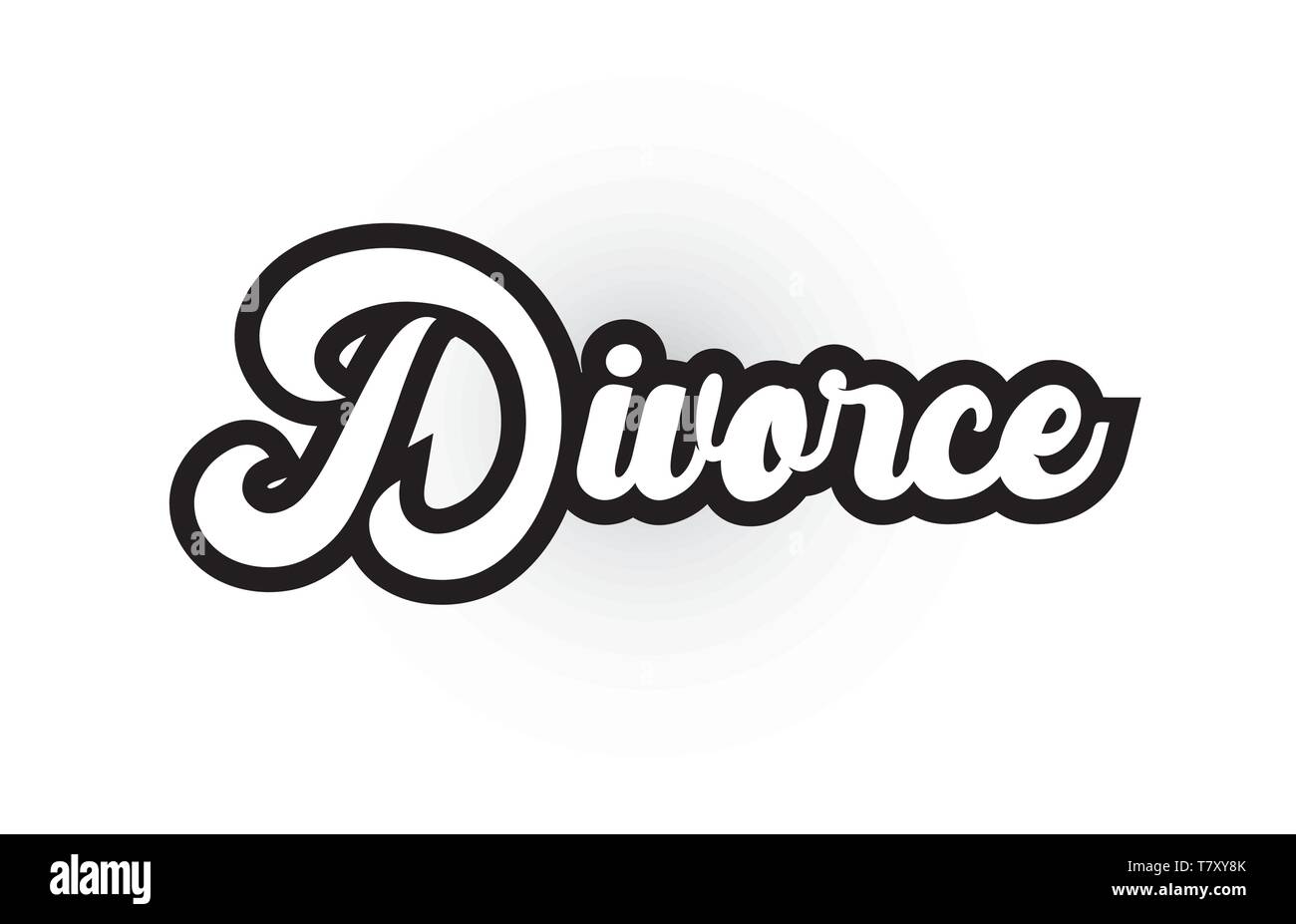 Divorce hand written word text for typography iocn design in black and ...