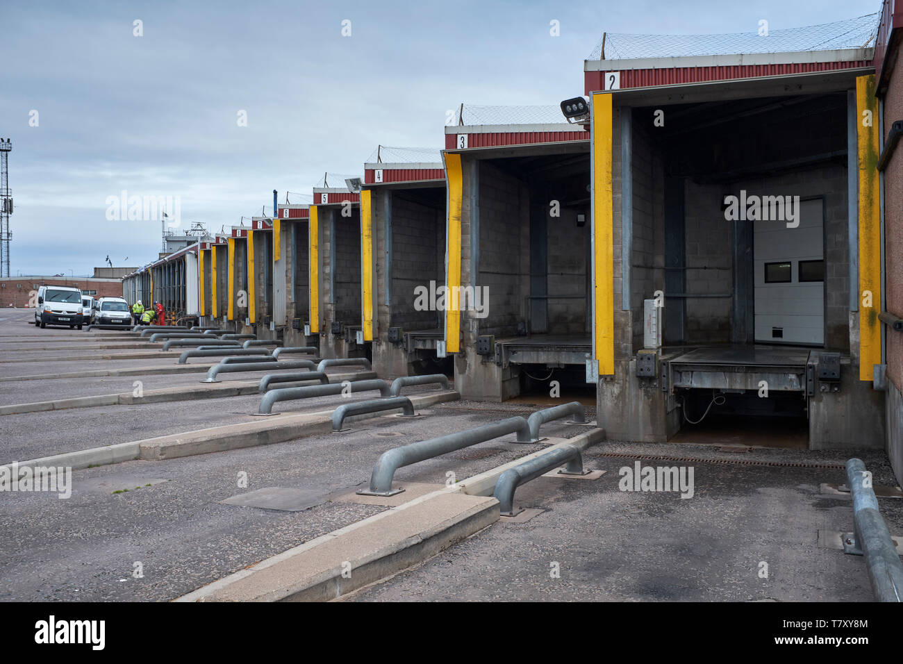 Empty loading bays for the Peterhead Fishmarket. PETERHEAD ...