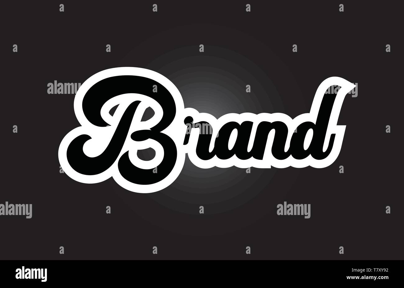 Brand hand written word text for typography iocn design in black and ...