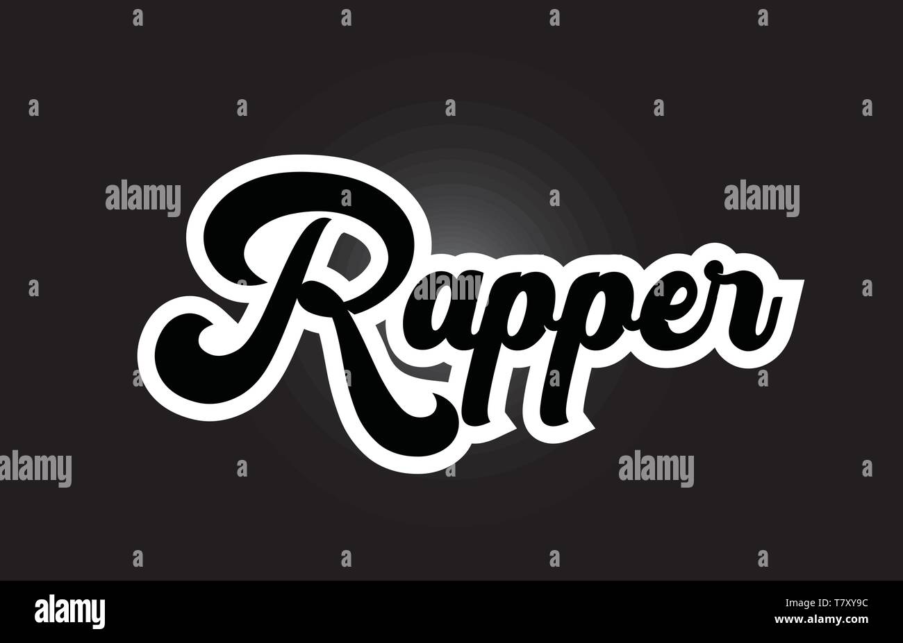 Rapper hand written word text for typography iocn design in black and ...