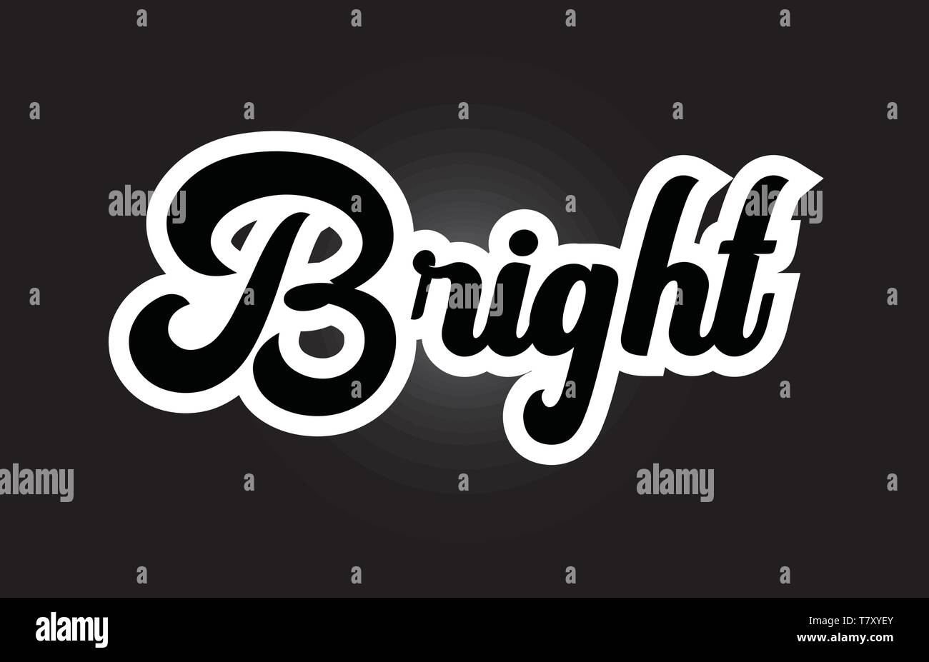 Bright Hand Written Word Text For Typography Iocn Design In Black And
