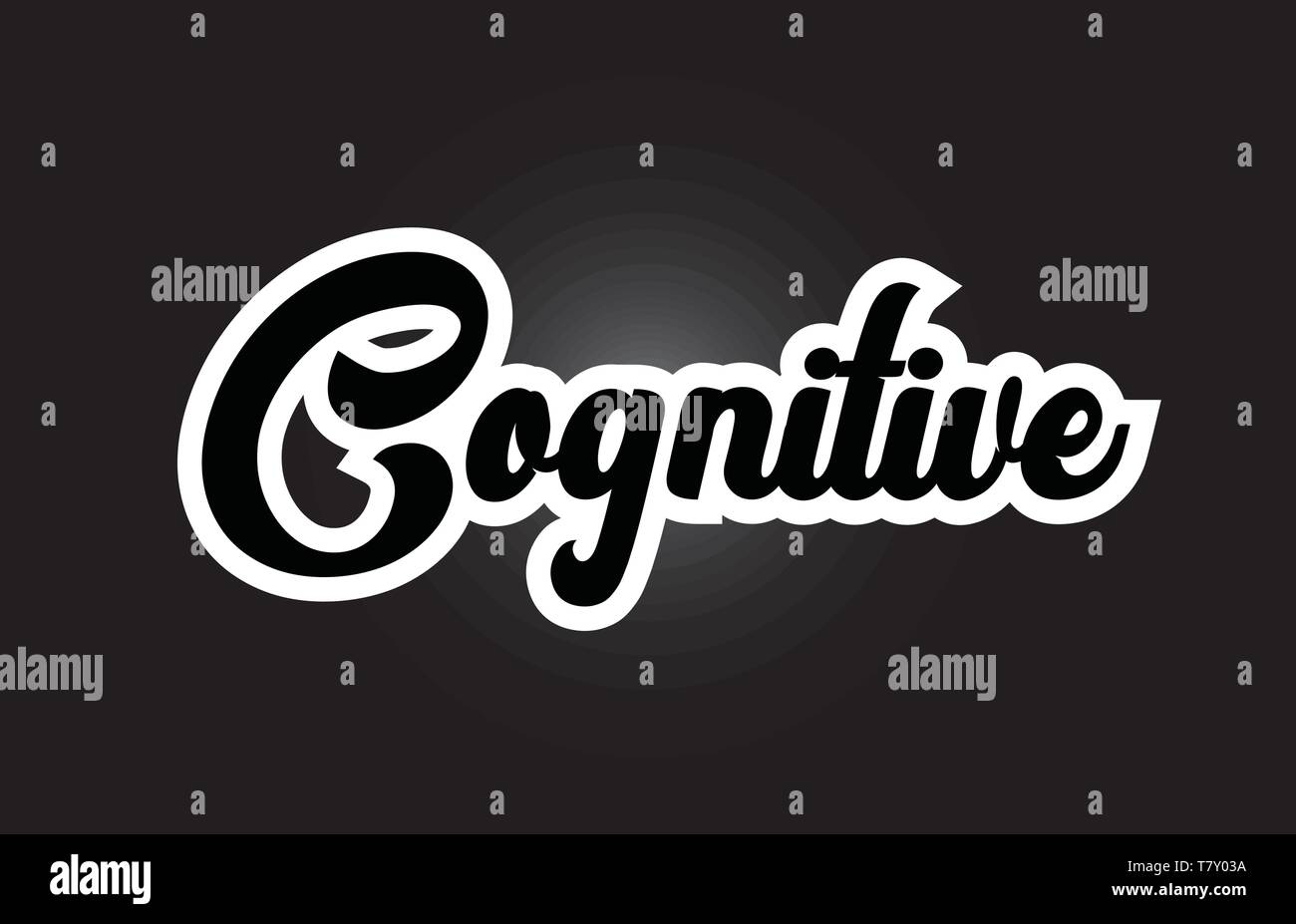 Cognitive hand written word text for typography iocn design in black ...