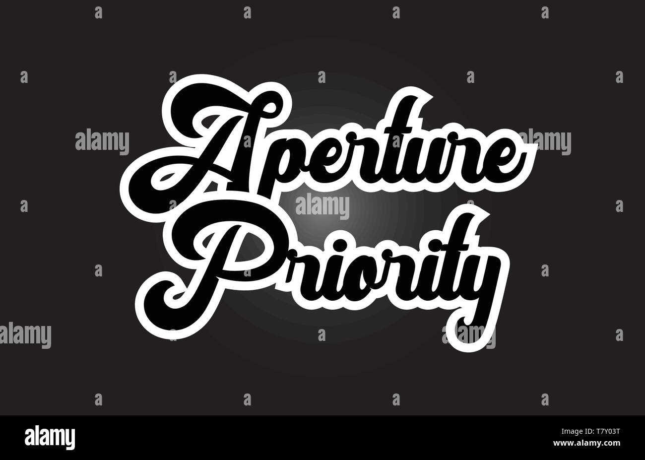 Aperture Priority hand written word text for typography iocn design in ...
