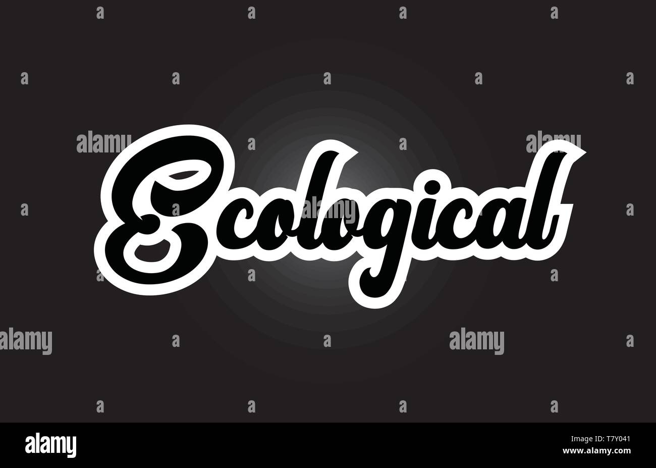 Ecological hand written word text for typography iocn design in black ...
