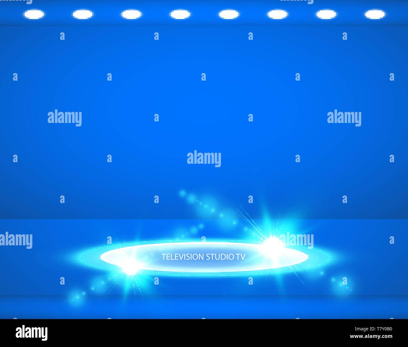Studio background. Vector empty blue studio for your design, spotlight ...