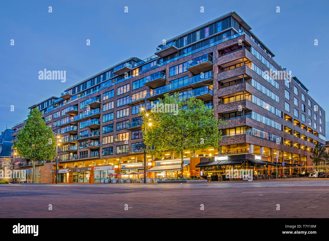 Rotterdam, The Netherlands, May 8, 2019: residential block De Hofdame ...