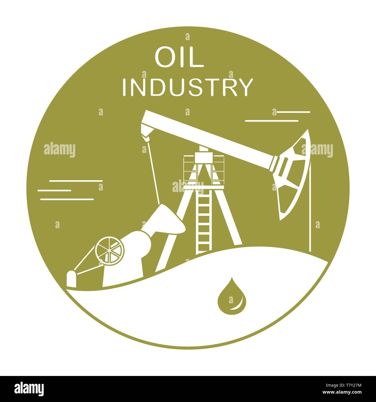 Vector illustration with equipment for oil production. Oil industry ...