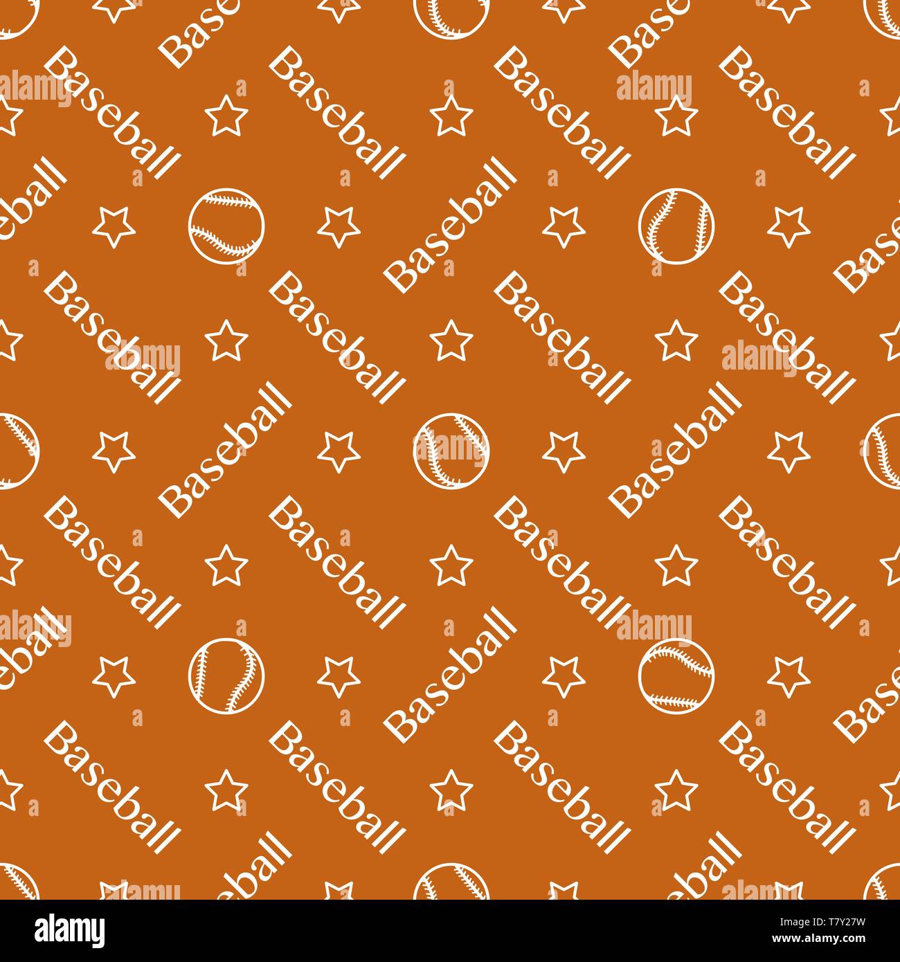 Vector seamless pattern with baseball balls and inscription baseball ...