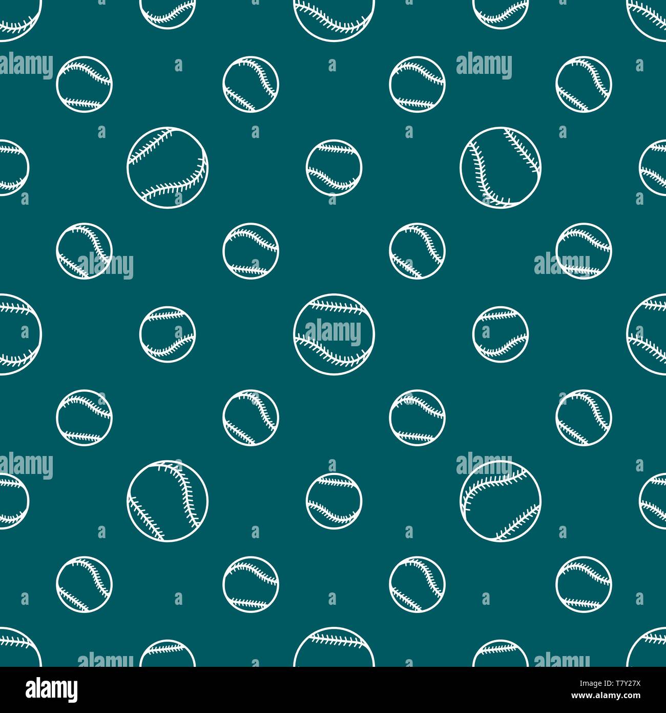 Vector seamless pattern with baseball balls. Sports background. Design ...
