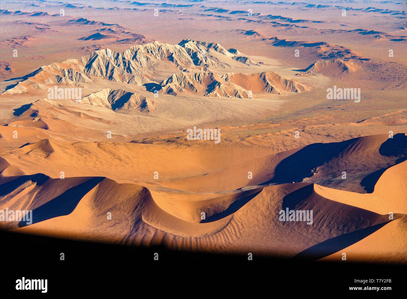 Aerial view of the coastal dunes of the Namib desert, Namibia Skeleton ...