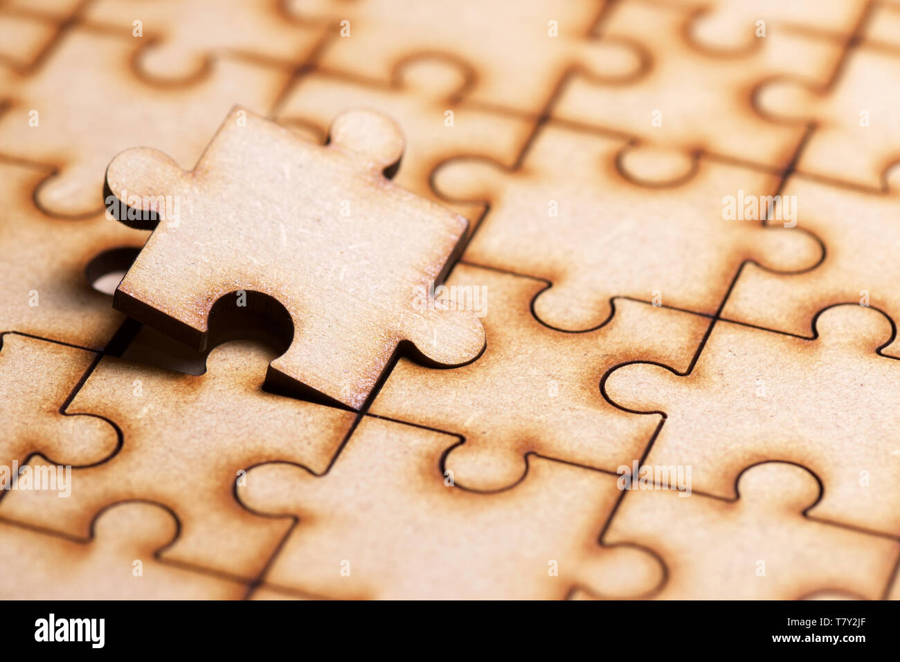 Close up of the pieces of a puzzle Stock Photo - Alamy