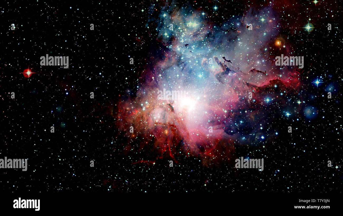 Awesome beautiful nebula somewhere in outer space. Elements of this ...