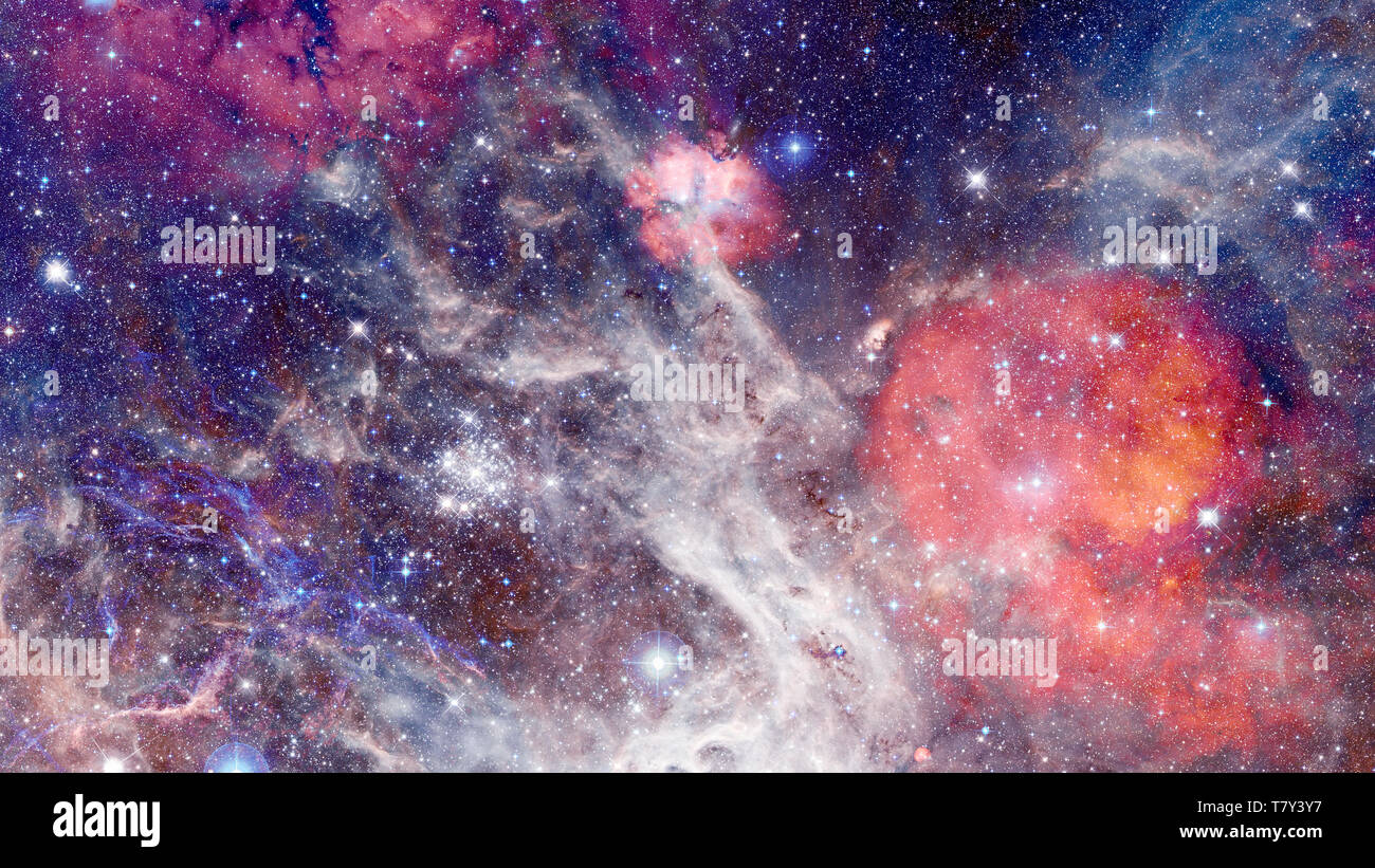 Beautiful nebula, mysterious universe and bright stars in outer space ...