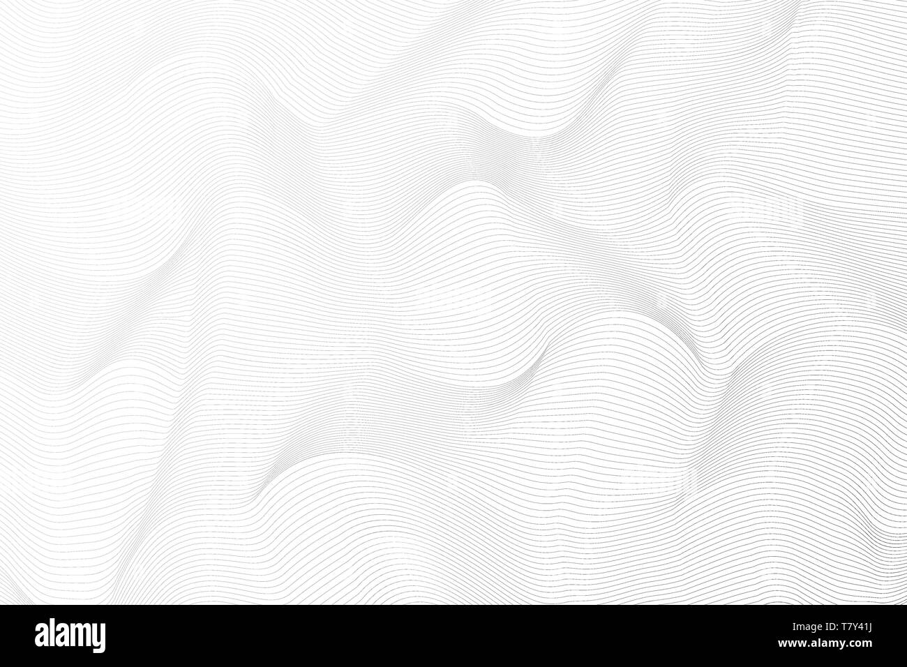 Abstract wavy lines template. Thin ripple waves on a white background ...