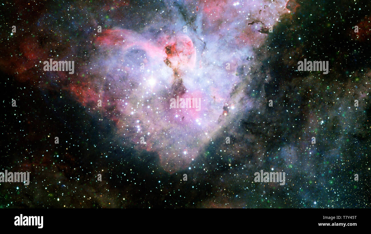 Beautiful nebula and bright stars in outer space, glowing mysterious ...