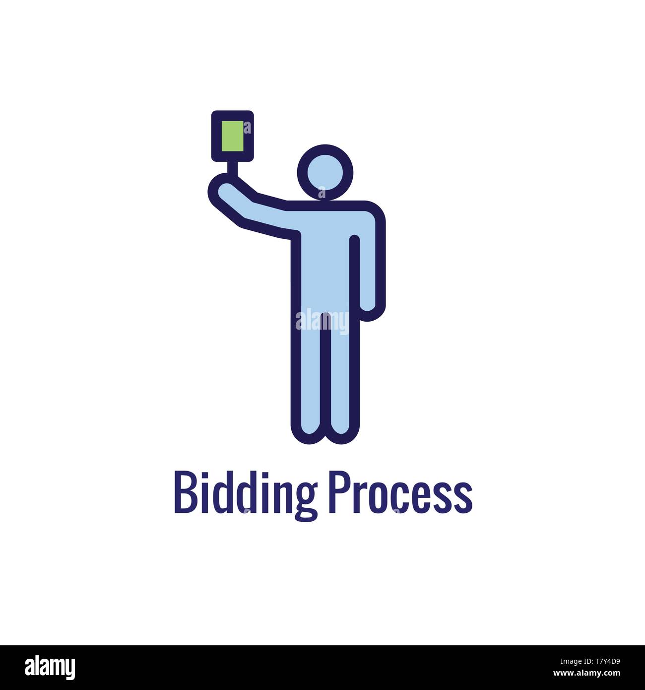 New Business Process Icon w Bidding procedure phase Stock Vector Image ...