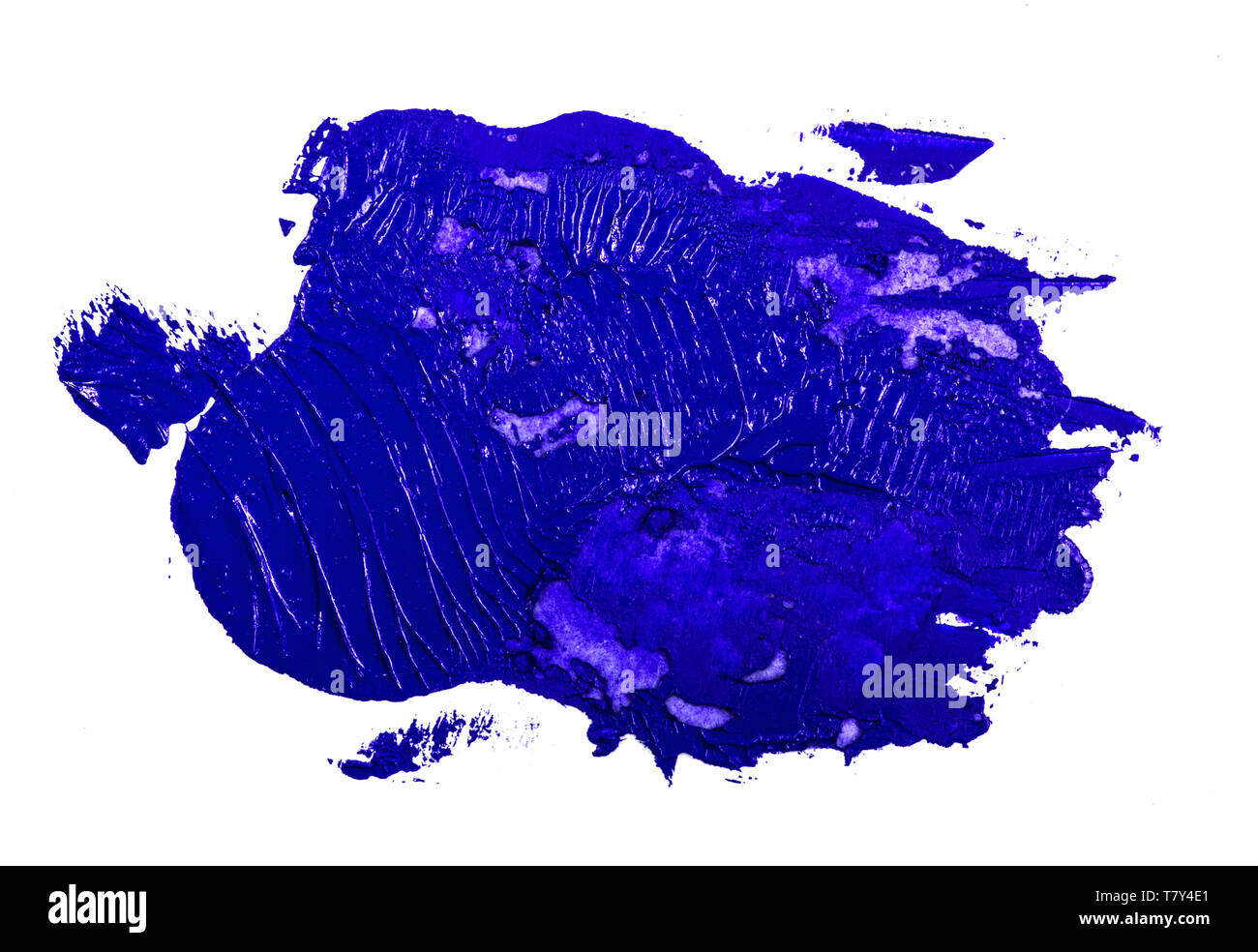 stain of blue oil paint on a white Stock Photo - Alamy