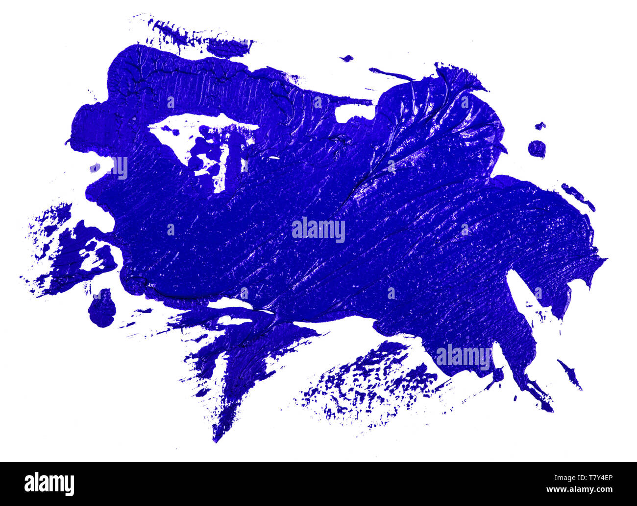 stain of blue oil paint on a white Stock Photo - Alamy