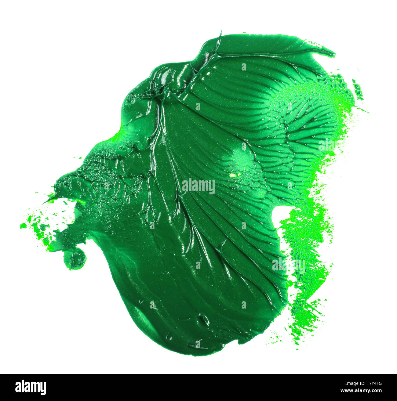 smear of green oil paint on a white Stock Photo - Alamy