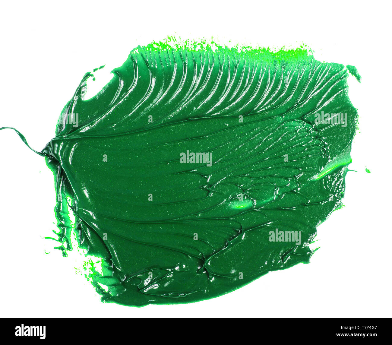 smear of green oil paint on a white Stock Photo - Alamy