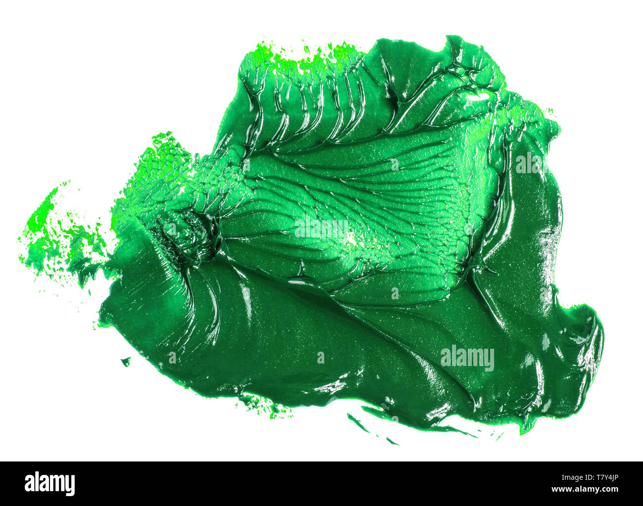 smear of green oil paint on a white Stock Photo - Alamy