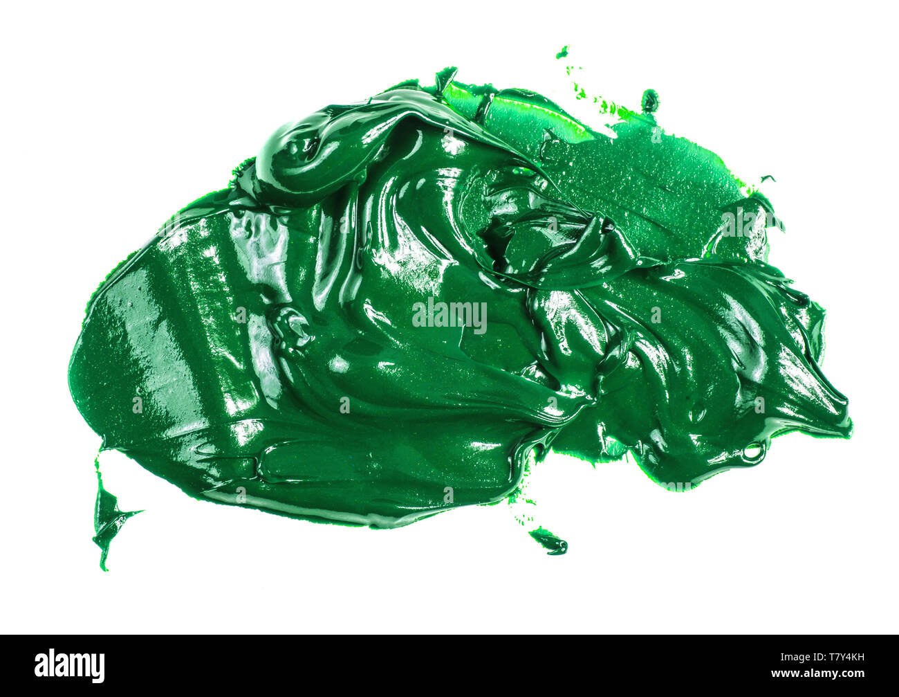 smear of green oil paint on a white Stock Photo - Alamy